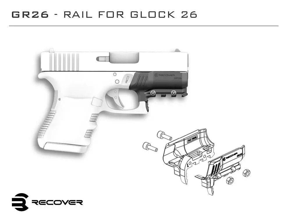 Rail GR26 pour Glock 26 & 27 - Recover