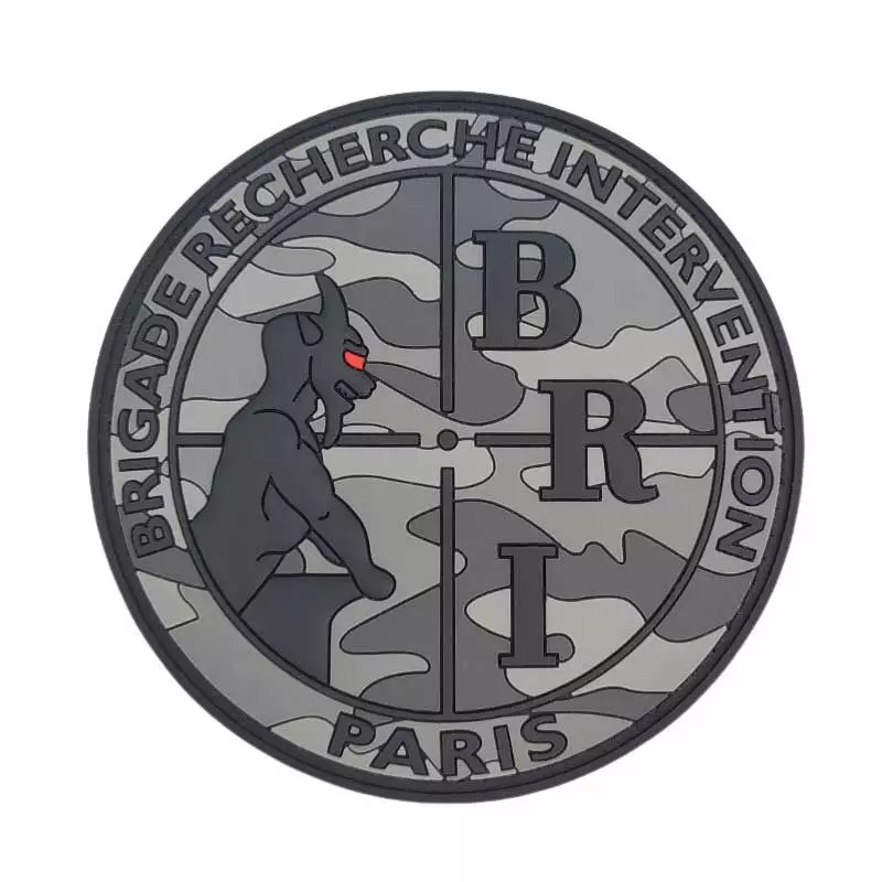 Patch PVC camo gris BRI - Amicale BRI Paris